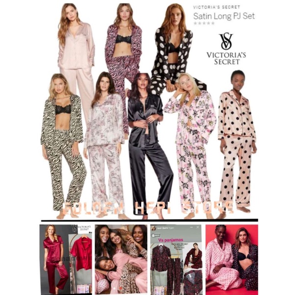 Jual Victoria's Secret Pajamas Lengan Panjang ( 1 Set )Original Branded ...
