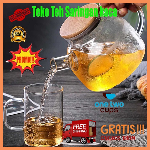 Jual One Two Cups Teko Pitcher Teh Chinese Teapot Maker Glass 1000ml / Teko Teh Saringan Kaca ...