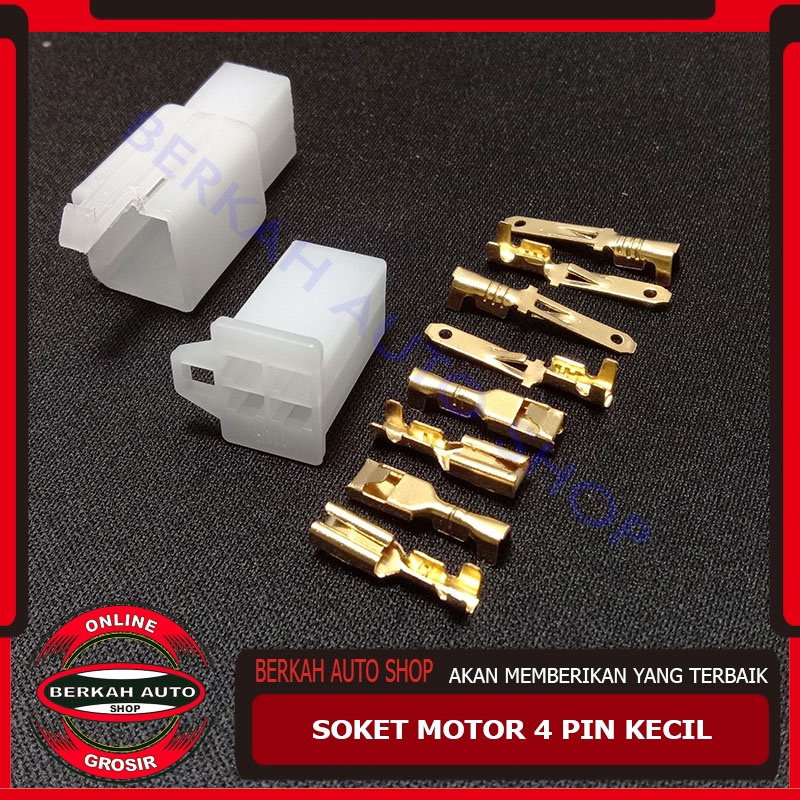 Jual Socket 4 Pin Kecil+Skun/Soket Konektor Kabel Motor | Shopee Indonesia