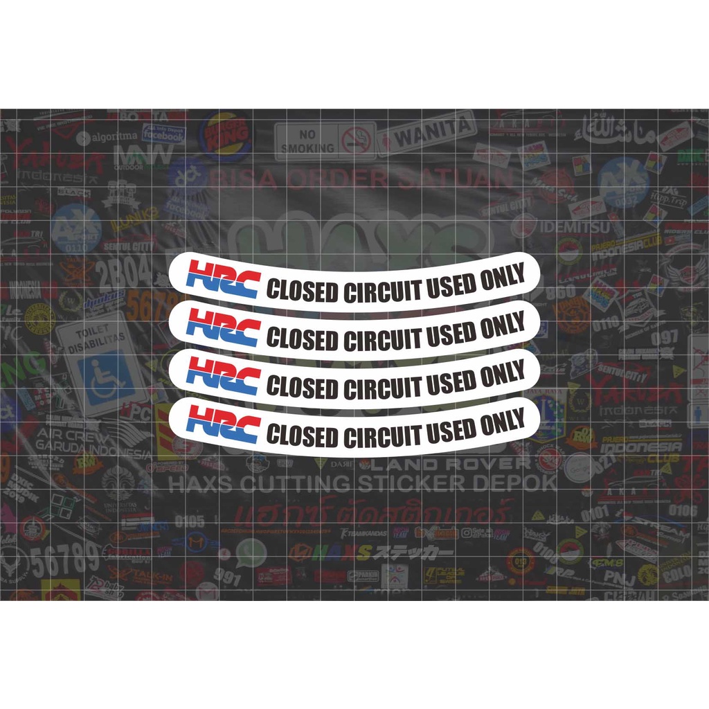 Jual Cutting Sticker HRC Closed Circuit Used Only Untuk Velg Ukuran Rim ...