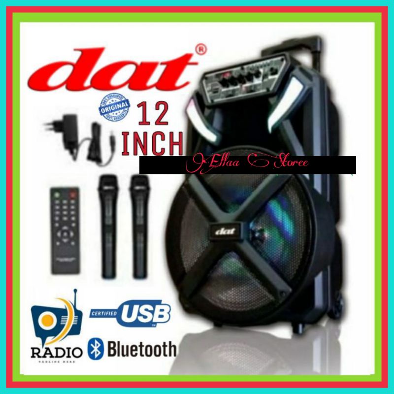 Jual Speaker Trolley Dat 12 Inch DT1210FT X2 Speaker Portable Wireless ...