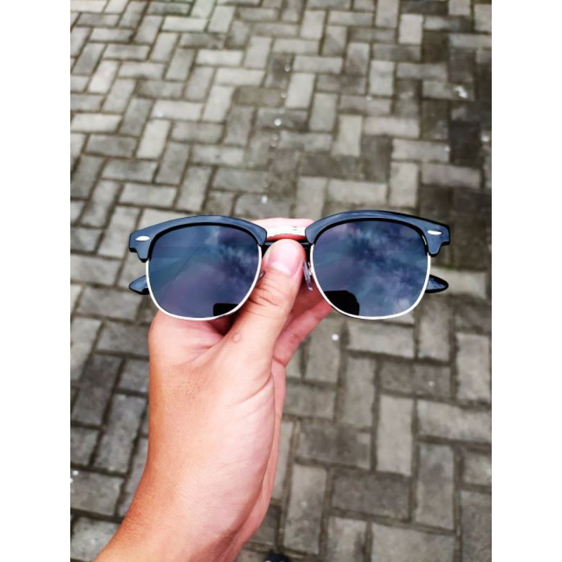 Jual glossy black half frame/kacamata retro hitam pria/kacamata hitam ... Jual glossy black half frame/kacamata retro hitam pria/kacamata hitam ...