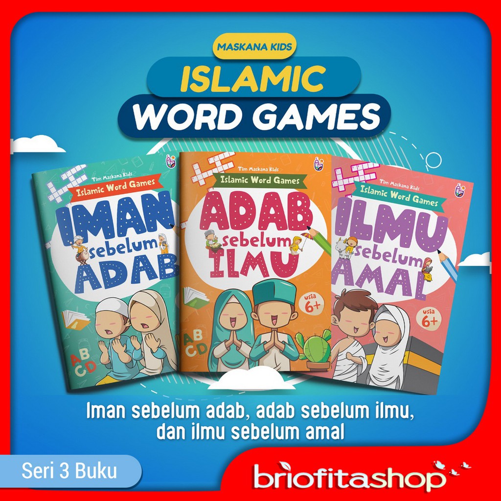 Jual Buku Aktivitas Anak Muslim Islamic Word Games Pustaka RMA 3 Buku ...