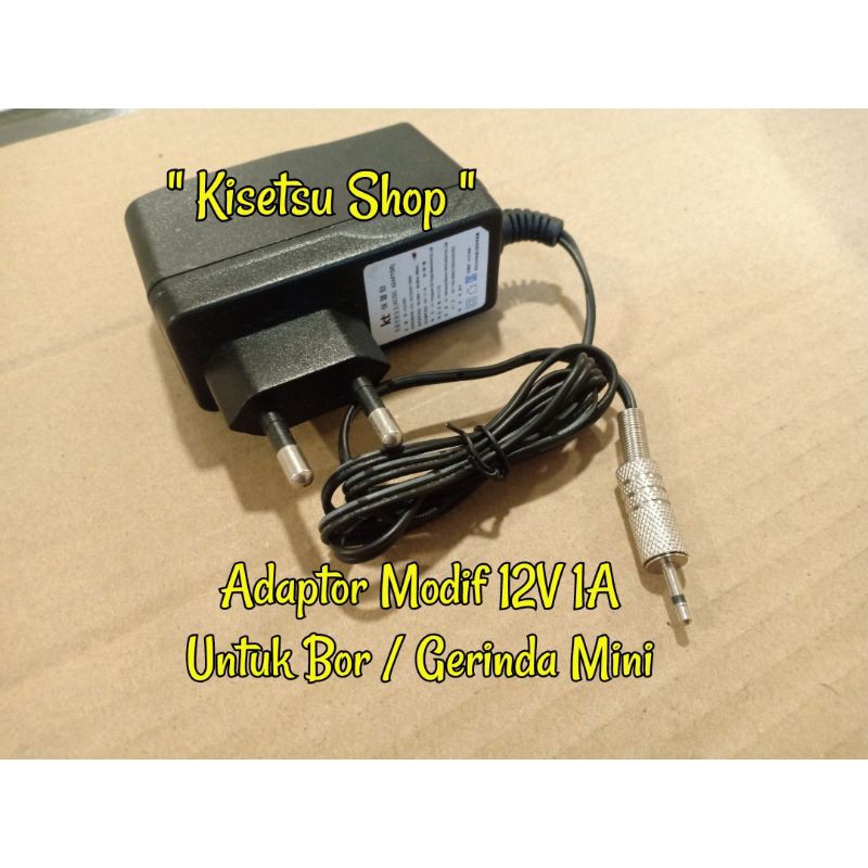 Jual ADAPTOR BOR GERINDA MINI / MINI DRILL ADAPTER 9V 12V 1A SOKET 2 ...