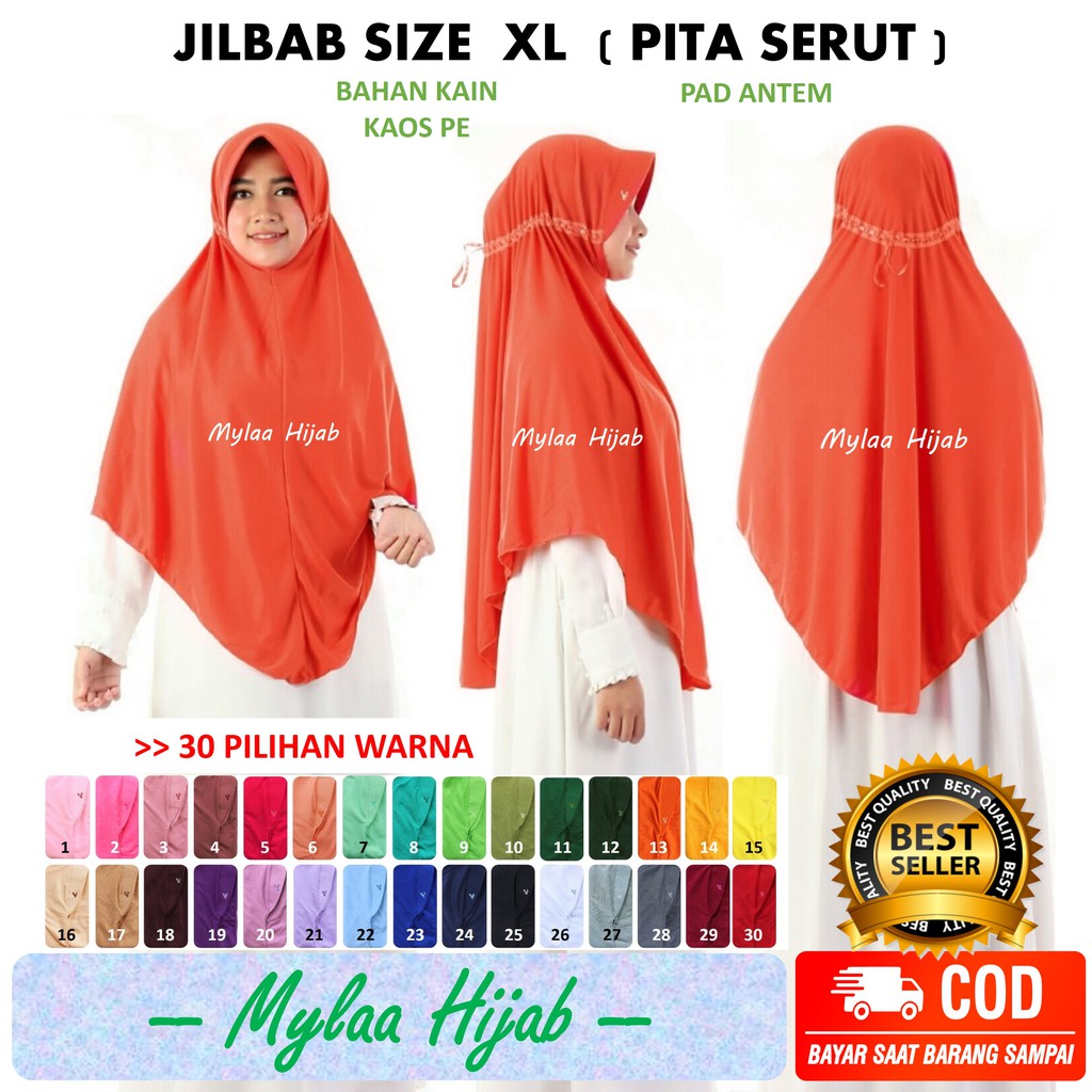 Jual JILBAB INSTAN BERGO kerudung hijab DEWASA size XL bahan kaos anak ...