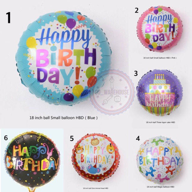 Jual Balon foil hbd bulat - balon ultah - balon happy birthday - balon ...