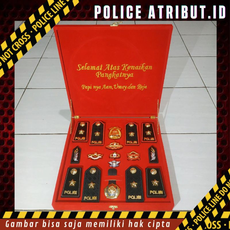 Jual Pangkat KOMPOL Polisi PDH PDU Set Box Custom Terbaru Perlengkapan ...