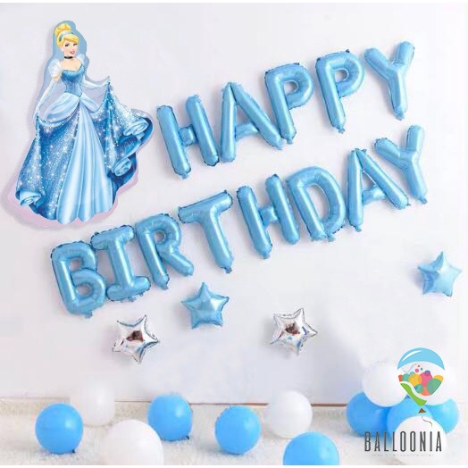Jual SET Balon Foil Birthday Princess Cinderella | Balon Dekorasi Ulang ...