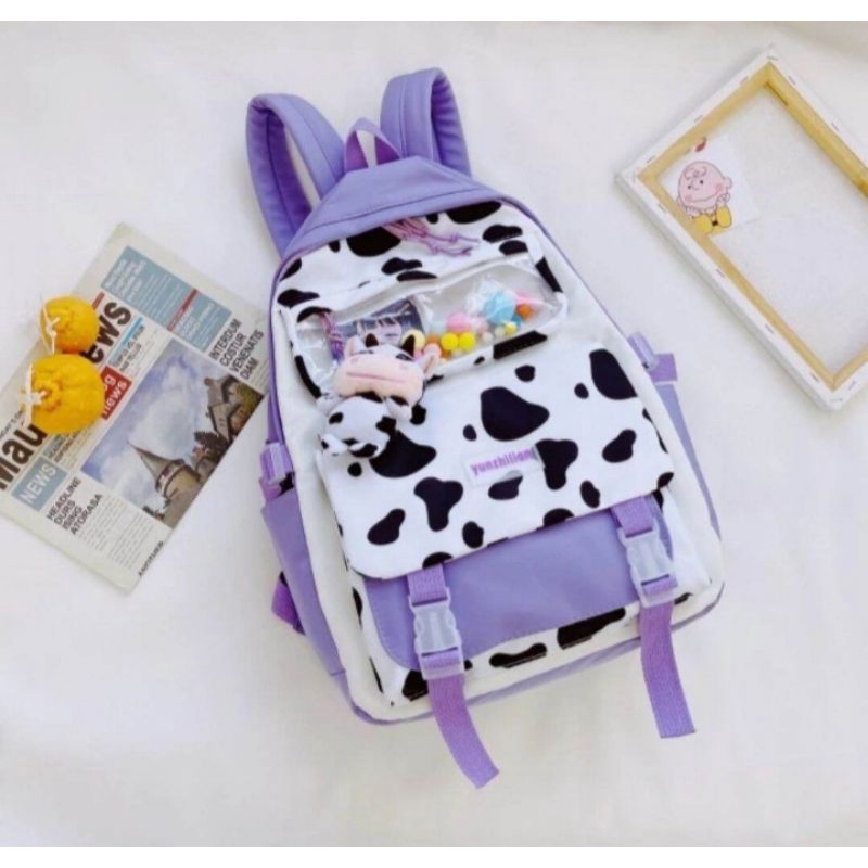 Jual Tas Anak Perempuan Sd Smp Sma Korean Style Best Seller Motif Sapi ...