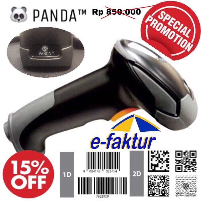Jual Barcode Scanner E-Faktur 2D Panda Prj-830 (Qr Code-Pdf 417-Efaktur ...