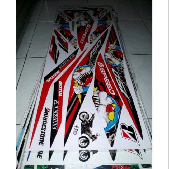 Jual Striping lis sticker variasi sonic 150 doraemon zombie merah ...
