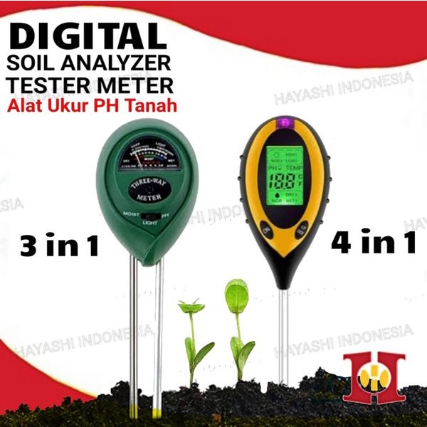 Jual Alat Ukur Meter Tester Tanah Digital Soil Analyzer Moisture PH ...