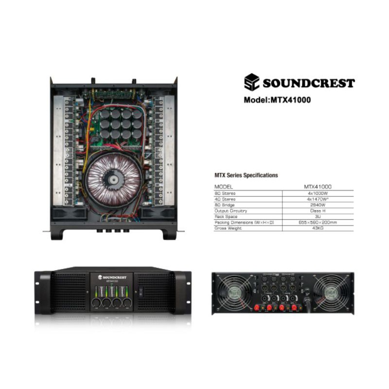 Jual Power Amplifier Soundcrest MTX-41000 MTX41000 MTX 41000 Class H Original TERBAIK | Shopee ...