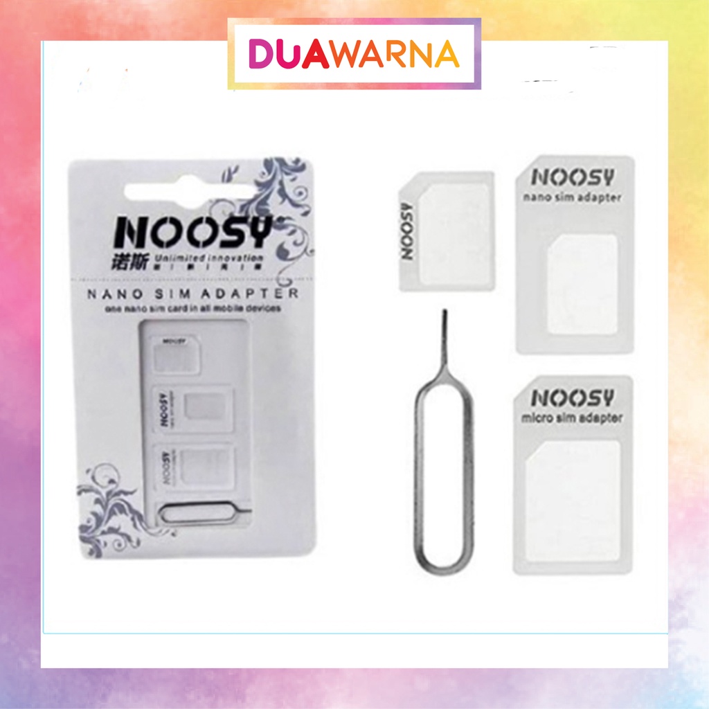 Jual DuaWarna Adapter Sim Card Noosy 4IN1 Sim Tray Ejector Jarum ...