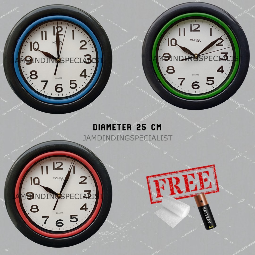 Jual JAM DINDING POLOS DIAMETER 25CM GROSIR TERMURAH MONZA 888 | Shopee ...
