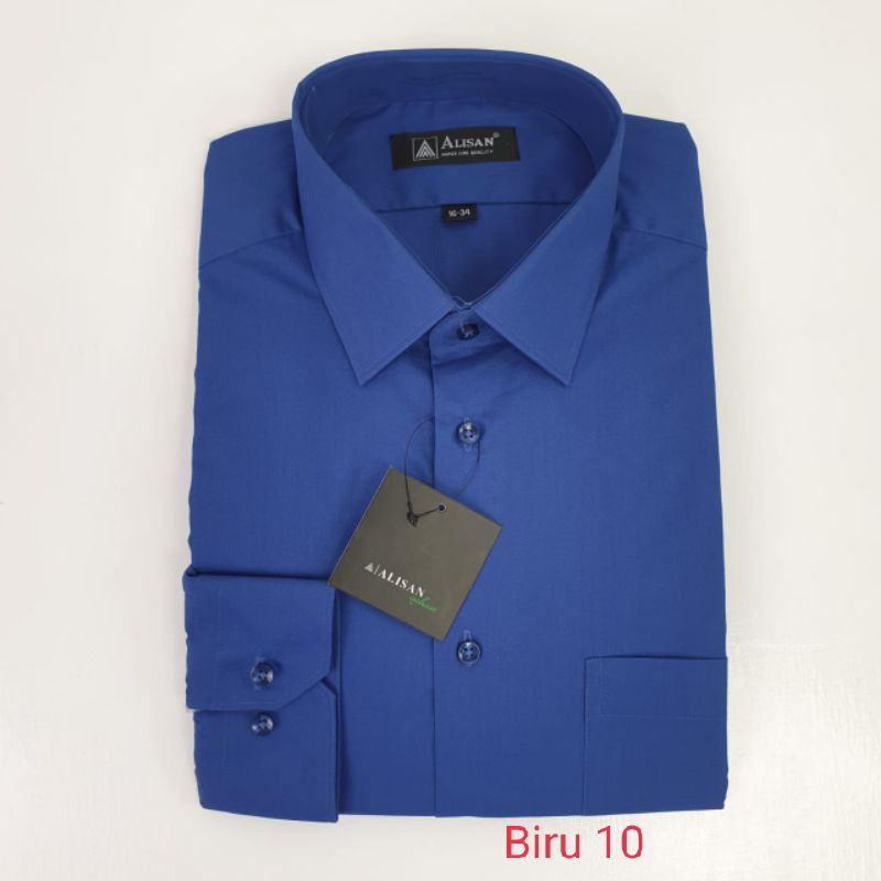 Jual Kemeja Alisan polos BIRU B1 B2 B3 B5 B6 B7 B8 B9 B10 AQUA1 ...