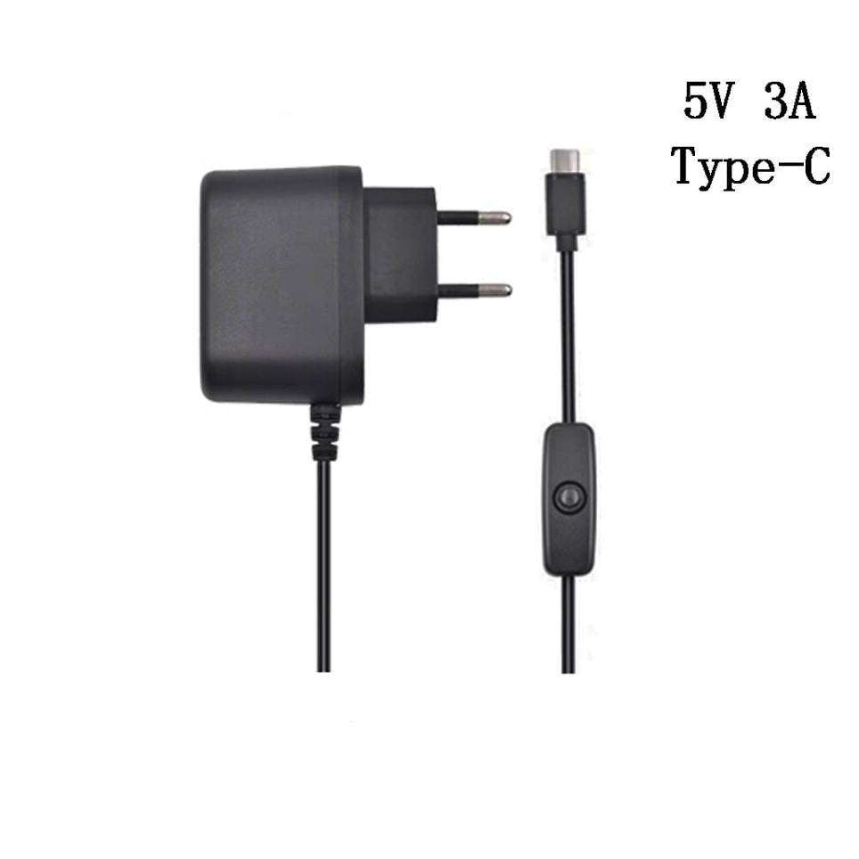 Jual Adaptor Charger Raspberry Pi 5V 3A Type C Dengan Saklar On - Off ...
