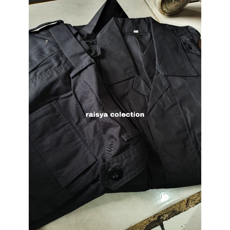 Jual baju pdl brimob hitam restop / seragam pdl brimob kempol hitam ...