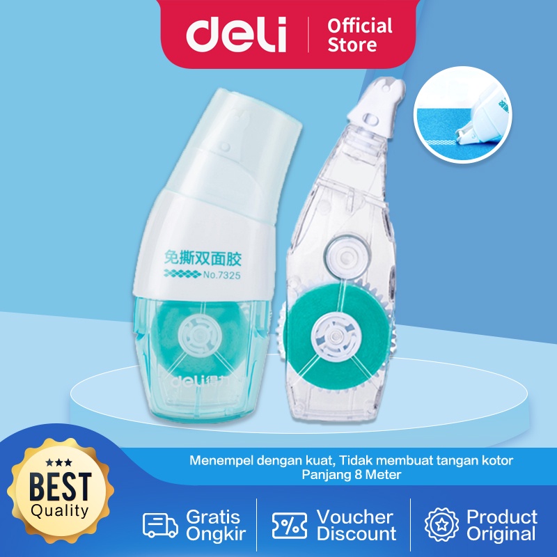 Jual Deli Adhesive Roller / Lem Kering Roll / Lem Roller 8 Meter ...