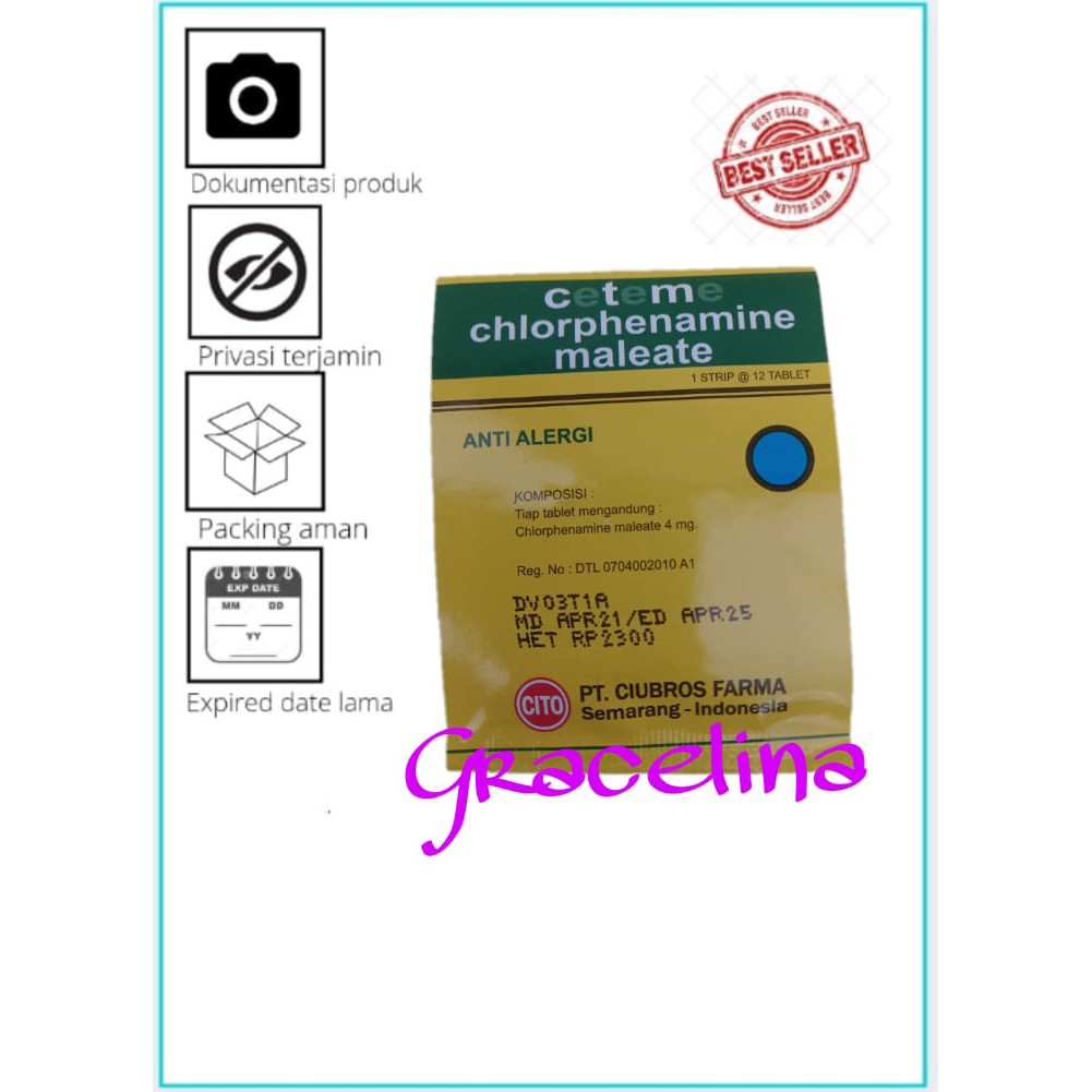Jual Obat alergi/ Ceteme 12 Tablet/ Obat gatal/ Obat anti alergi ...