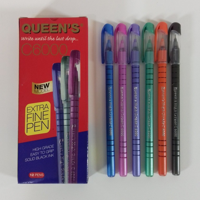 Jual [PAK] BOLPEN / PULPEN FASTER QUEEN C6000 HITAM (12 PCS)* | Shopee ...