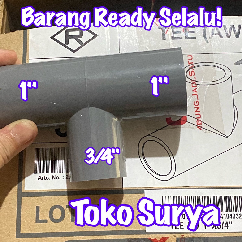 Jual BEST SELLER TEE 1" x 1/2" TEE 1" x 3/4" TEE 1" x1" | Tee reduser 1" x 1/2"/ T Vlok/ flok ...