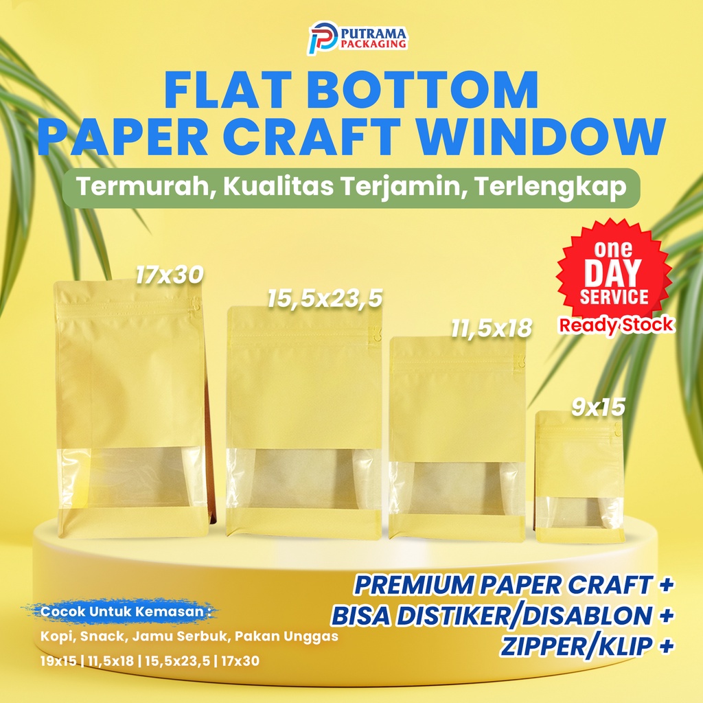 Jual (1 PACK ISI 10 PCS) Flat Bottom Window Ecopack 9x15 11,5x18 15 ...