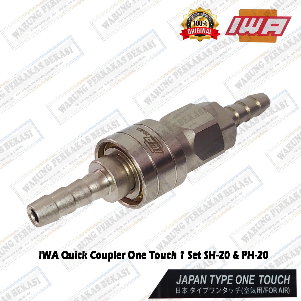 Jual IWA TOOLS Japan Type One Touch SH-20 - PH20 Set 1 Pasang Quick Coupler SH20-PH20 Neple ...