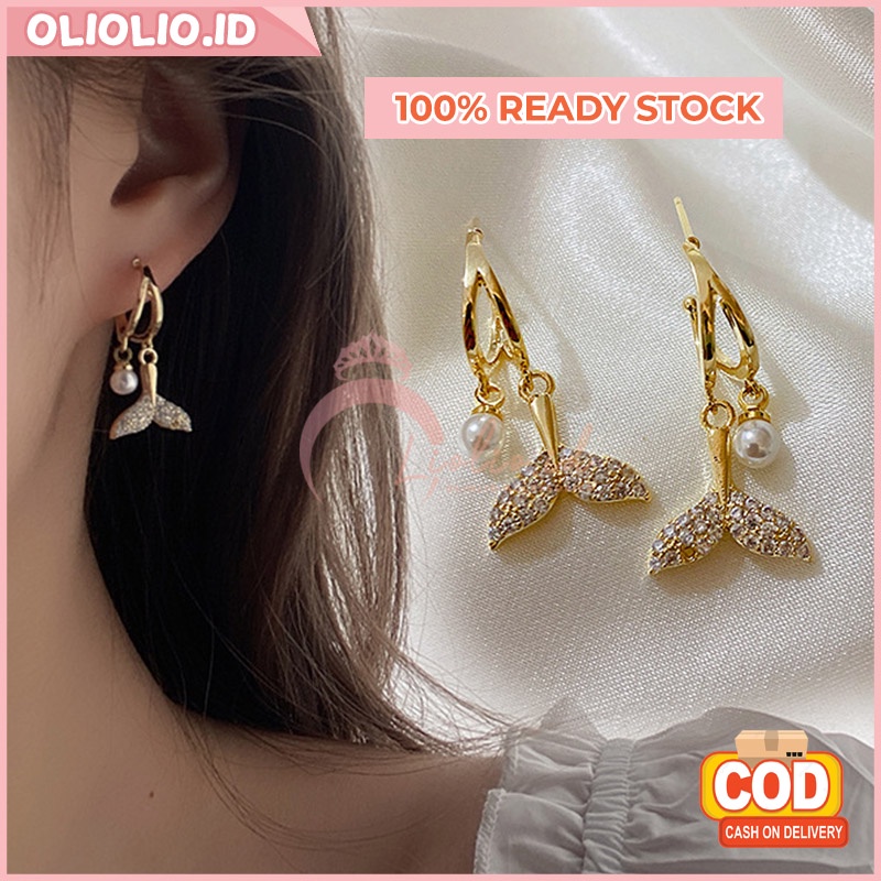 Jual Anting Korea Mermaid Mutiara Pearl Fashion Wanita Cantik Lucu ...