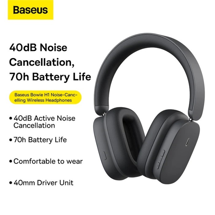 Jual BASEUS H1 Headphone Bowie H1 ANC Headset Bluetooth Wireless ...