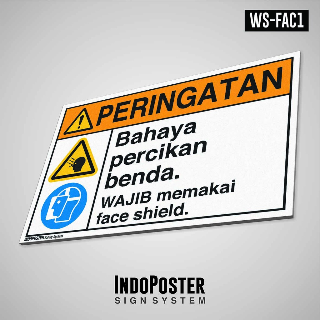 Jual Safety Sign Rambu K3 PVC ANSI Bahaya Percikan Benda | Shopee Indonesia