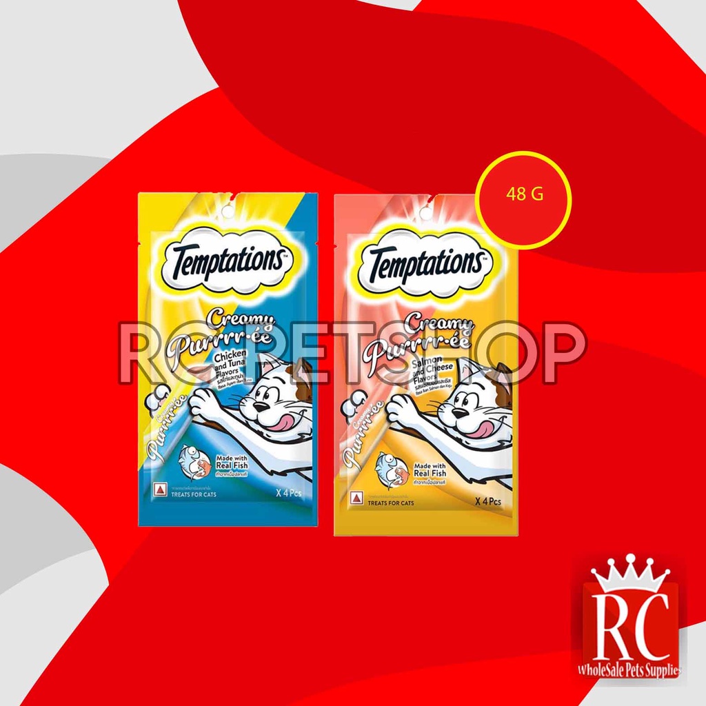 Jual Snack Cemilan temptation creamy makanan kucing 48gr | Shopee Indonesia