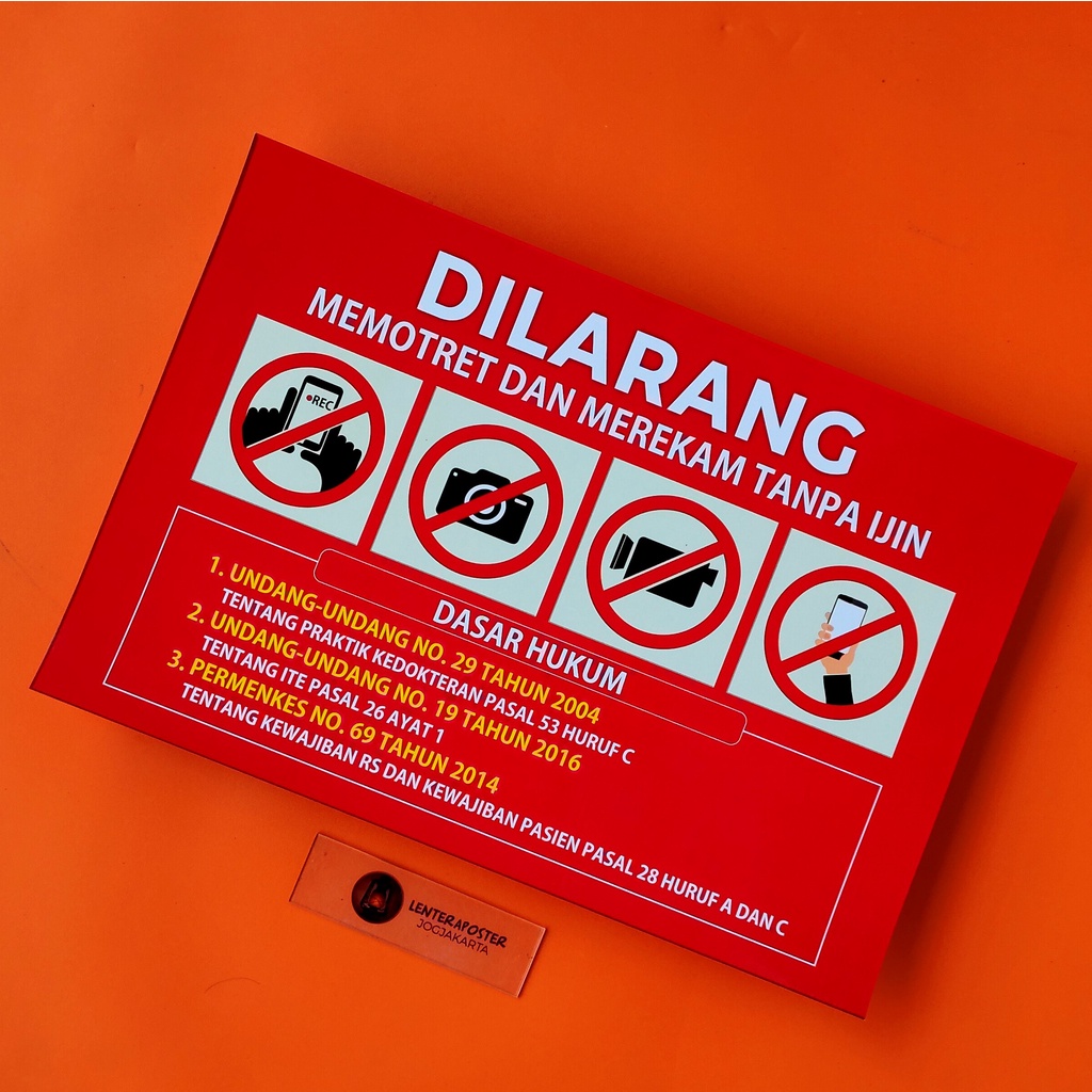 Jual Poster Larangan Memotret, Dilarang memotret, poster larangan ...