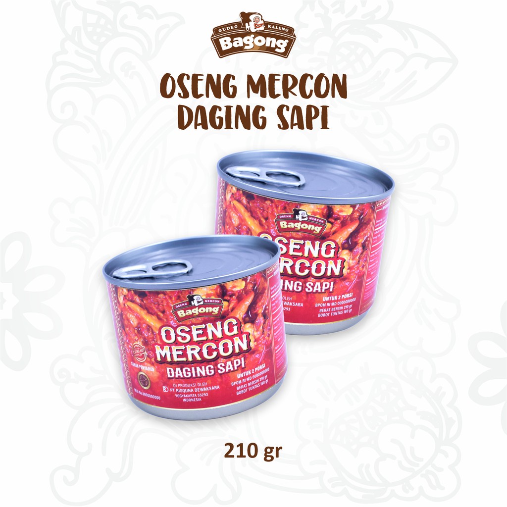 Jual Gudeg Bagong OSENG MERCON Daging Sapi 210 gram Pedas Free Bubble ...