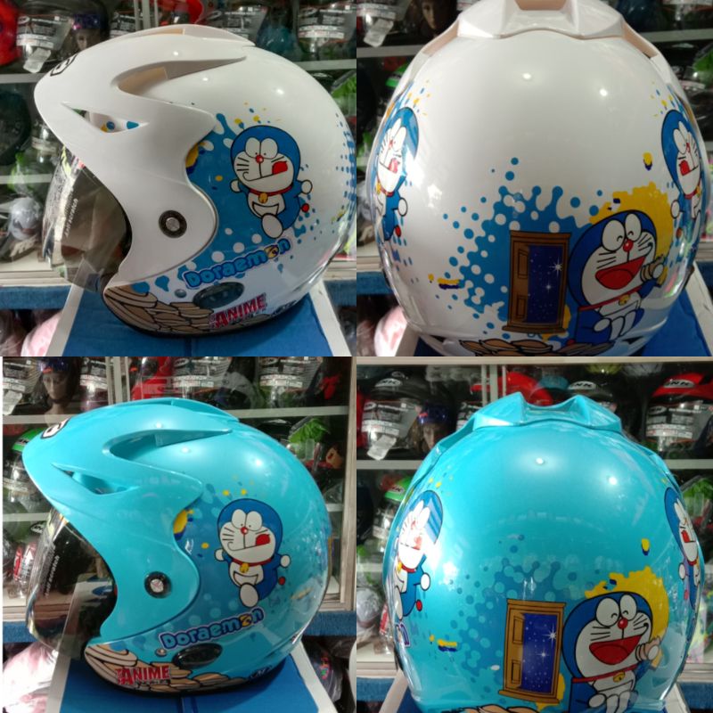 Jual HELM BMC ANIME DORAEMON WHITE DORAYAKI,LIGH BLUE DORAEMON | Shopee ...
