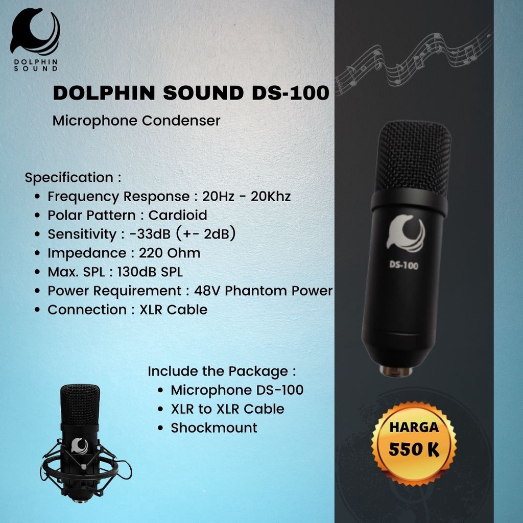 Jual MICROPHONE CONDENSER DOLPHIN DS-100 MICROPHONE CONDENSER ORIGINAL ...