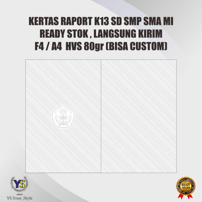 Jual KERTAS RAPORT CUSTOM LOGO K13 SD SMP SMA MI READY STOK TUT WURI ...