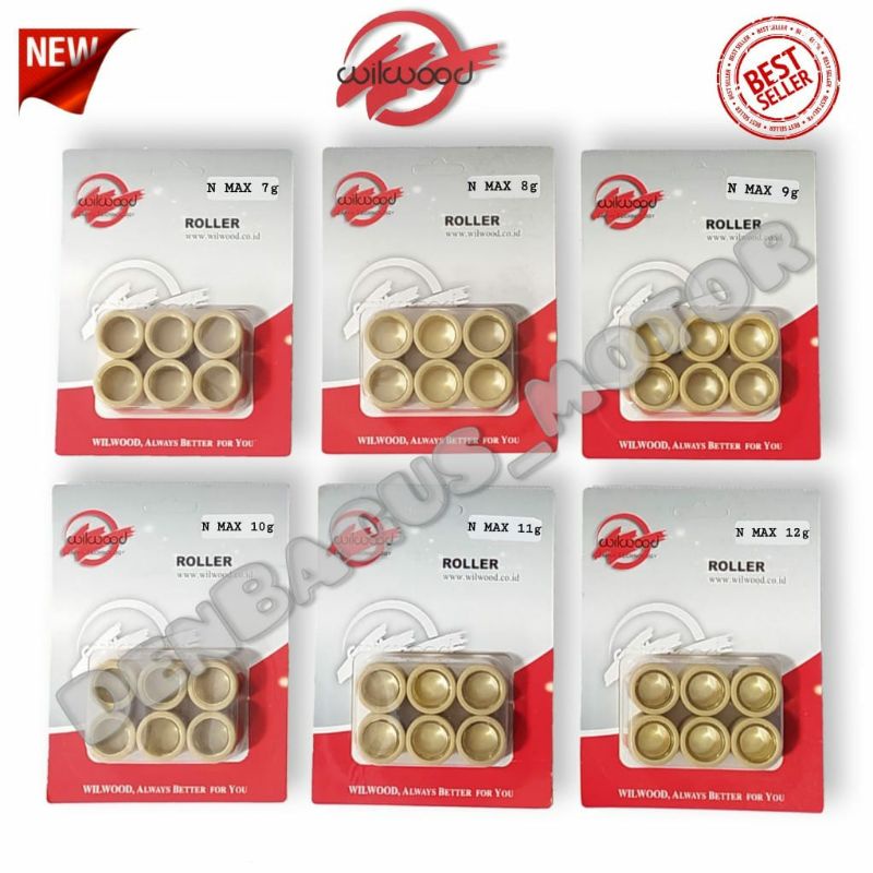 Jual ROLLER NMAX MERK WILWOOD / ROLER NMAX 7, 8, 9, 10, 11,12 GRAM ...