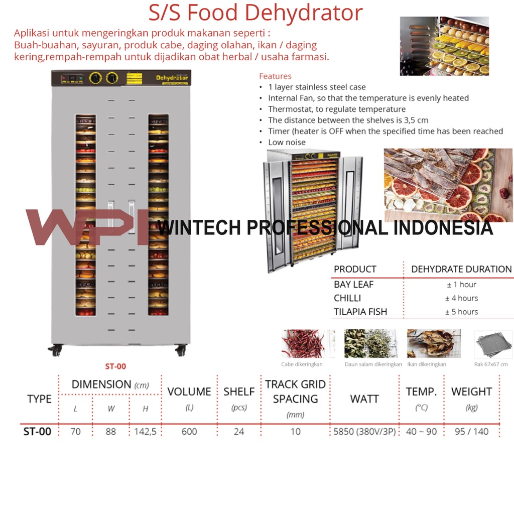 Jual Getra ST-00 Food Dehydrator Mesin Pengering Makanan, Buah, Sayur ...