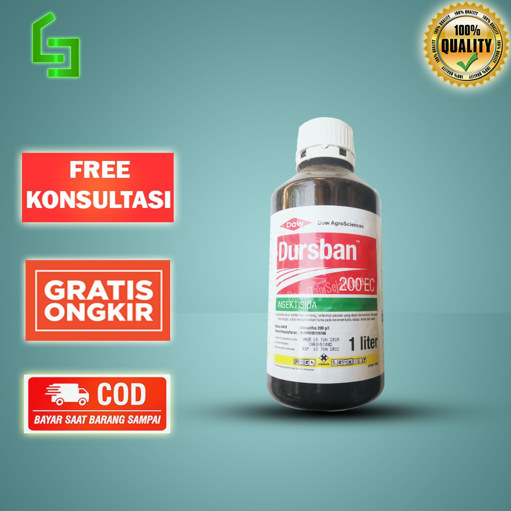 Jual DURSBAN 200 EC 100 ml INSEKTISIDA SERANGGA DAN KUTU TANAMAN ...