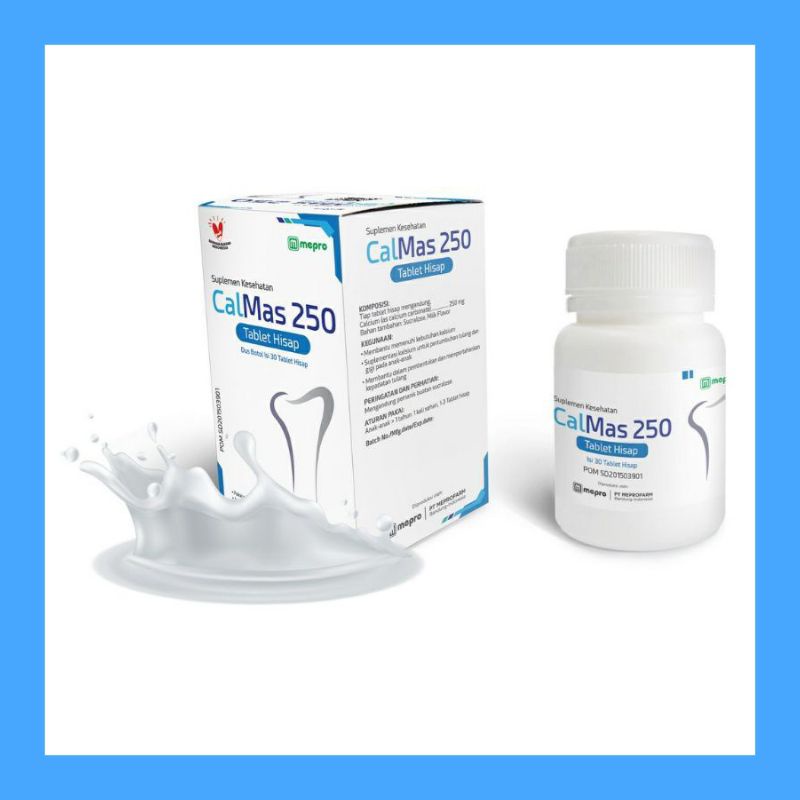 Jual Calmas Tablet Hisap 250 mg Vitamin Peninggi Badan / Kalsium Untuk ...