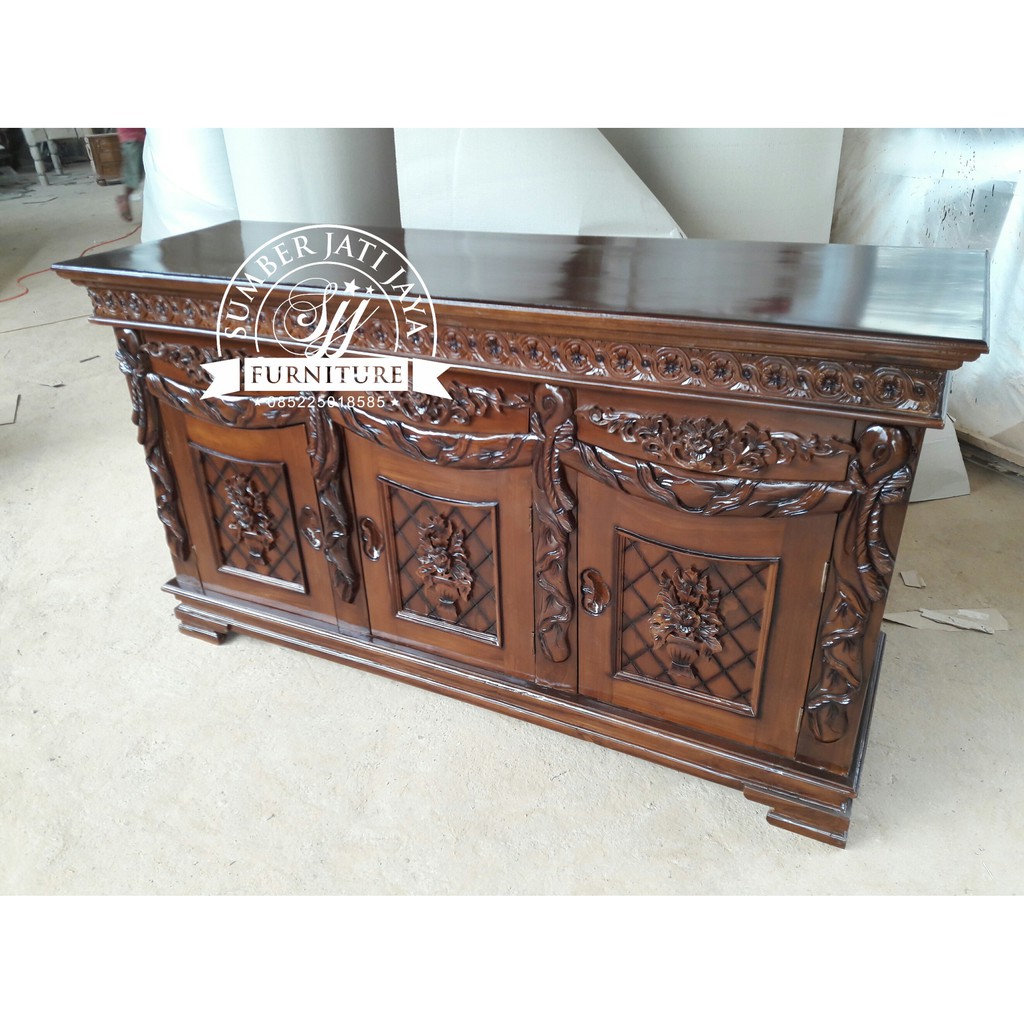 Jual bufet selendang mawar, bufet pendek jati | Shopee Indonesia