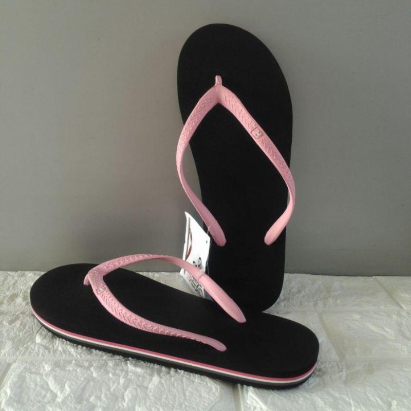 Jual Sandal Jepit Wanita Sandal Panama Classic Female Hitam Tali Pink ...