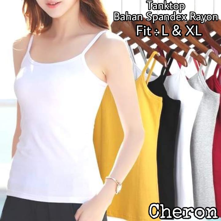 Jual CHERON 17626 - Tanktop Polos KUALITAS PREMIUM Tali Kecil Baju Atasan Wanita Singlet Sexy ...