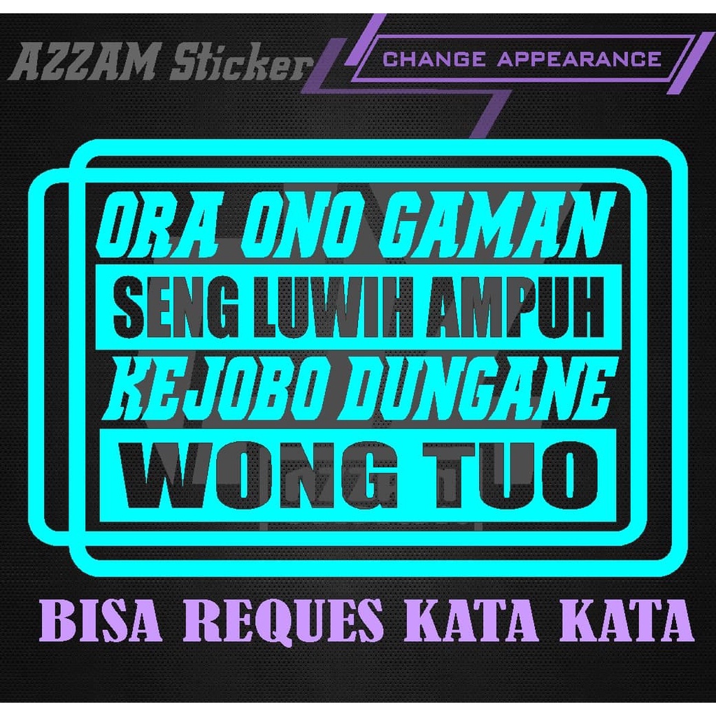 Jual STICKER SKOTLET STIKER KACA PINTU ORA ONO GAMAN/KACA/BODY MOBIL ...