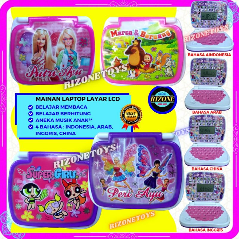 Jual 7702CW : Mainan Maenan Anak Edukasi Laptop 4 Bahasa Indonesia ...