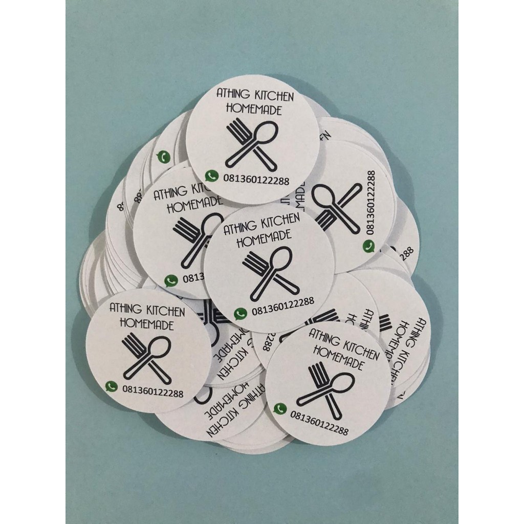 Jual [ BISA COD ] Stiker Custom Logo Makanan Bulat ( MINIMAL ORDER ...