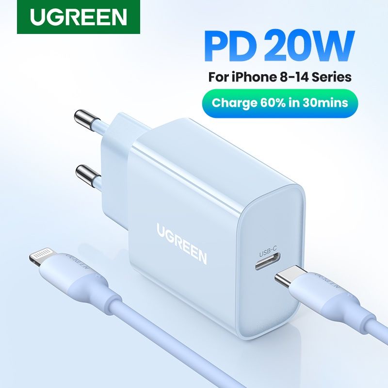 Jual Ugreen Charger iPhone PD 20Watt + Kabel Silicone Usb Tipe C to ...