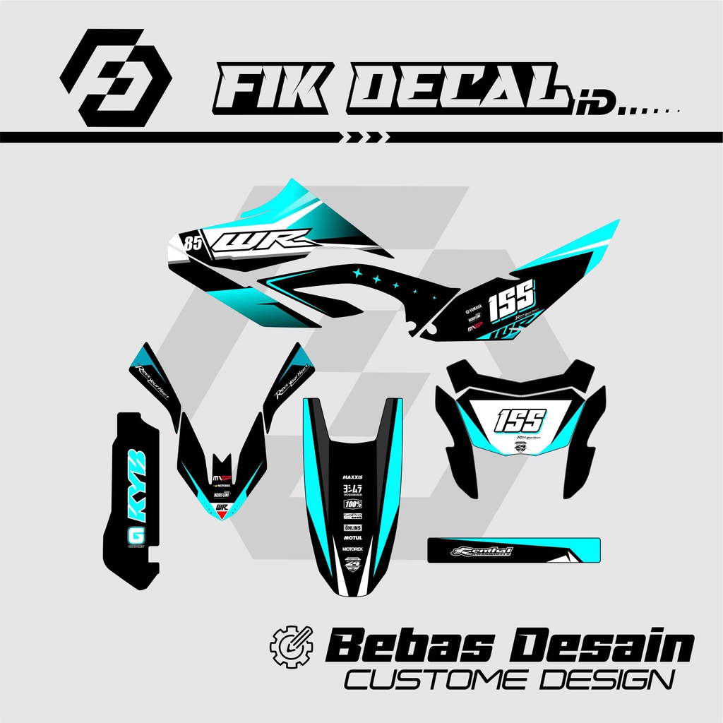 Jual DECAL WR 155 DESAIN BARU CUSTOM BEBAS WARNA BISA PAKAI NO DAN NAMA ...