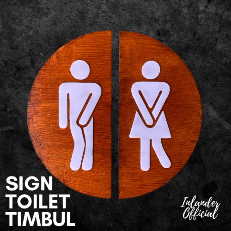 Jual Sign Board Papan Kayu Dekorasi Tanda Toilet Kamar Mandi Akrilik ...
